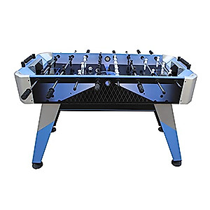 Hathaway Blueridge 48-in Competition Foosball Table, Arcade Table Soccer for Game Rooms, Includes (2) 31-mm Foosballs,Blue/Silver/Black