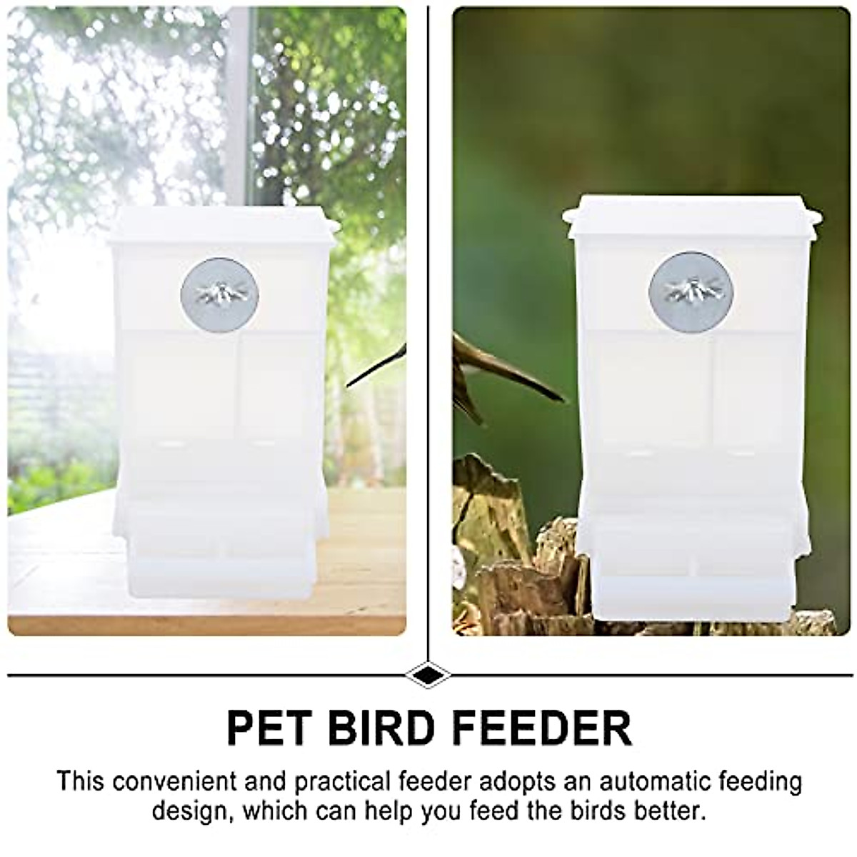 POPETPOP 2pcs Automatic Bird Feeder - No Mess Bird Cage Feeders Parrot Seed Tube, Creative Bird Feeding Container for Parakeet Canary Cockatiel Finch