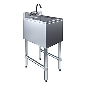 Stainless Steel Single One Compartment Under Bar Sink with Faucet