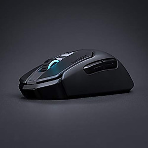 ROCCAT Kain 200 Wireless PC Gaming Mouse, AIMO RGB Backlit Lighting, Owl-Eye Optical Sensor, Ergonomic Mouse Feel, 5 Side Buttons, Adjustable Up to 16,000 DPI, Up to 50 Hour Battery Life, Black