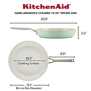 KitchenAid Hard Anodized Ceramic Nonstick Frying Pan/Skillet, 12.25 Inch, Pistachio