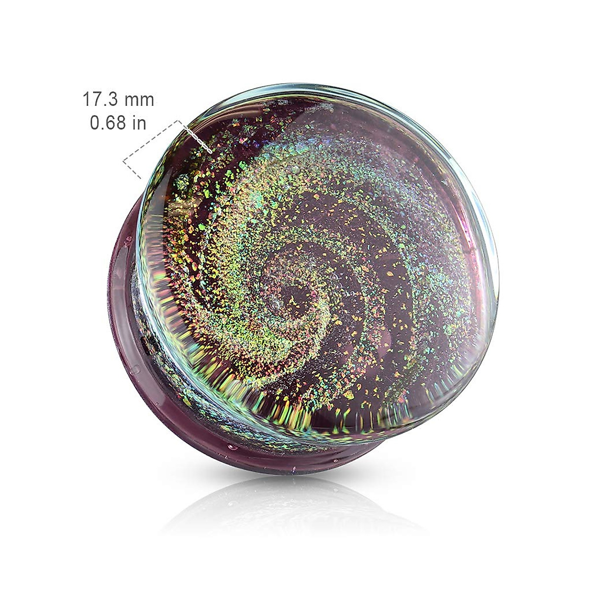 Pierced Owl Purple Galaxy Sparkle Swirl Double Flared Glass Plugs, Sold as a Pair (22mm (7/8"))