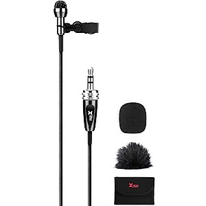 Xvive LV1 Miniature Omni-Directional Lavalier Microphone for Rode Wireless Go II, Sennheiser Wireless Transmitter, Recorder, DSLR Camera
