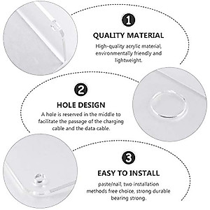 Cabilock Clear Acrylic Floating Wall Shelf Wall Mounted Storage Shelf for Figures Collections Plant Photo in Bathroom Kitchen Office