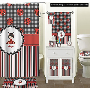 YouCustomizeIt Personalized Ladybugs & Stripes Waste Basket - Single Sided (White)