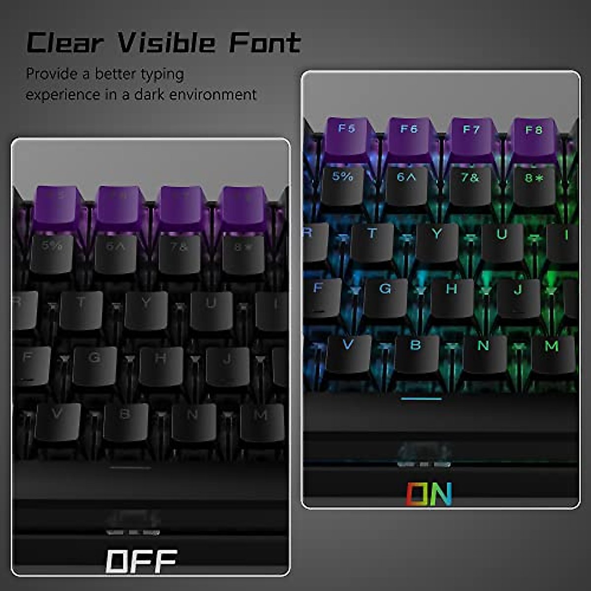 XVX Pudding Keycaps - PBT Keycaps, 165 Keys Keyboard Keycaps, OEM Profile Keycaps Set, Custom Keycaps for 61/68/84/87/82/100 Cherry Gateron MX Switches Mechanical Keyboard - Black Purple