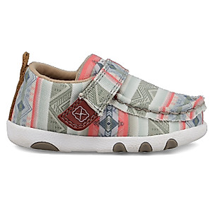 Twisted X Infant's Hooey Driving Moc, Moc Toe, Pink Multi, 8 M