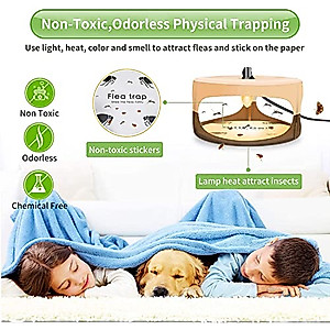 Protecker Flea Traps for Inside Your Home,2023 New Flea Light Trap Indoor,Flea with Refills and Sticky Pads,Flea Killer House,Sticky Flea Trap,Safe Kids,Friendly to Pets(2 Pack)