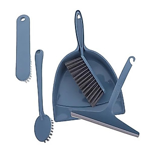 BUTIFULSIC 1 Set Mini Broom Set Small Cleanning Broom Crevice Cleaning Brush Whisk Broom Small Hand Broom Brush Keyboard Broom Table Broom Messes Dustpan Brooms Handheld Dust Pan The Pet Blue