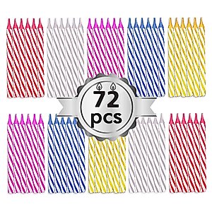 Birthday Candle - 72 Count Mix Color Birthday Candles for Cake, Cake Candle for Birthday, Party Small Candles