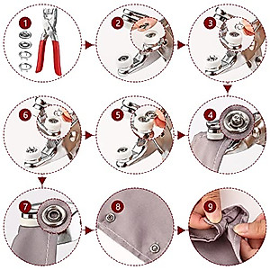 Metal Snap Button Fasteners Kit DIY Crafting Tool with Pliers Press Tool Kit for Clothing Sewing