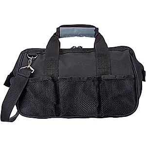 Amazon Basics Durable Wear-Resistant Base, Tool Small Standard Bag with Strap, 12 Inch, Black & Gray