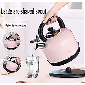 -3L Stainless Inner Lid Electric Kettle2000W Cordless Tea Kettle,Fast Boiling Hot Water Kettle with Auto Shut Offwith Boil Dry Protection,Double Walled Insulation/Red/Yellow