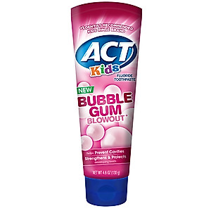 ACT Kids Bubblegum Blowout Toothpaste 4.6 Ounce (Pack of 24) Children's Anticavity Toothpaste with Fluoride for Fresh Breath and Strong Tooth Enamel for Kids, Toddlers