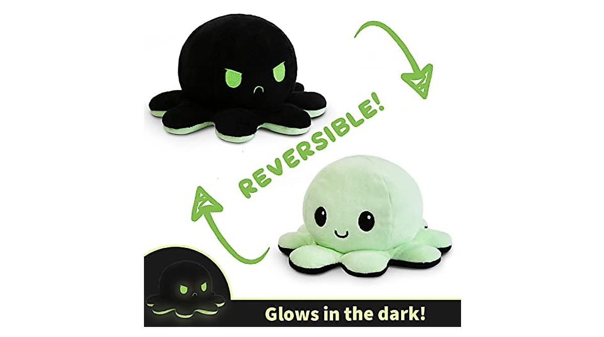 TeeTurtle Glow in the Dark Reversible Octopus Plushie