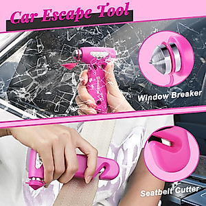 SINSEN Car Safety Hammer, Automotive Window Breaker and Seatbelt Cutter for Women, Roadside Emergency Kit, 3 in 1 Escape Tools, Road Trip Essential and Must Haves (1, Blue)