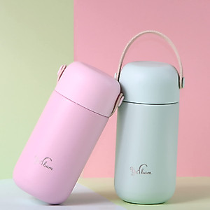 Yerbam 5.5oz Mini Tumbler Stainless Steel Vacuum Insulated Water Bottle Double Wall Thermos Flask Small Size BPA Free Leakproof (brink pink)