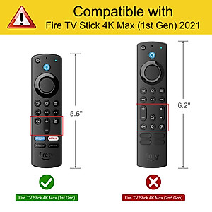 CaseBot Remote Case for Fire TV Stick 4K/Fire TV Stick 4K Max (1st Gen)/Fire TV Stick (3rd Gen)/Fire TV Stick Lite - Anti-Slip Silicone Cover for Alexa Voice Remote (2nd Gen and 3rd Gen), Green-Glow
