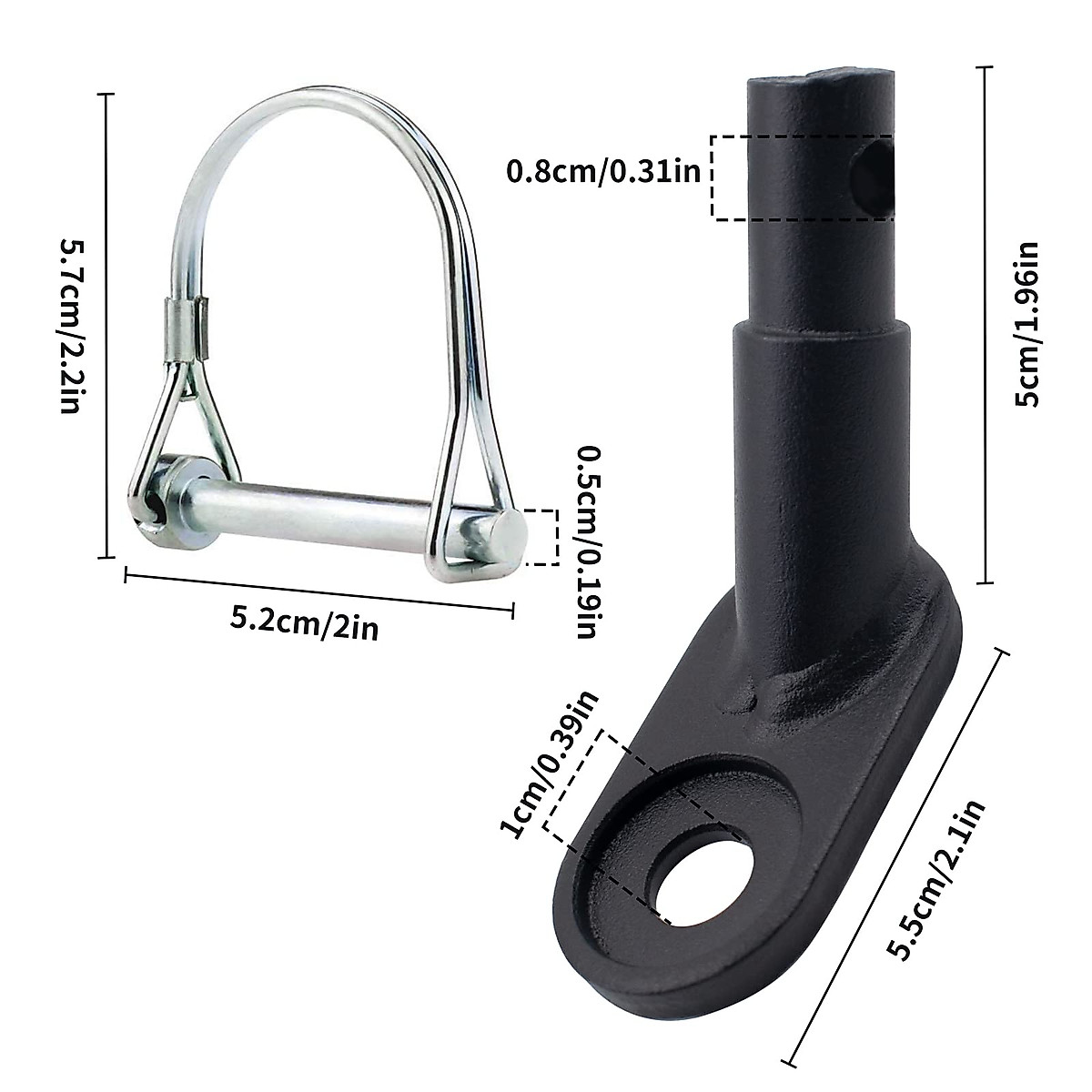 QzoneLife® Bicycle Trailer Coupler Hitch Black Universal Cycling Adapter Accessories Rear Replacement Axle Hitch Attachment for Child Pet Cargo Bike Trailers (Steel)