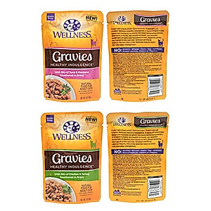 Wellness Healthy Indulgence Wet Cat Food Pouch Variety Pack, 10 Flavors, 3-Ounces Each (10 Pack)