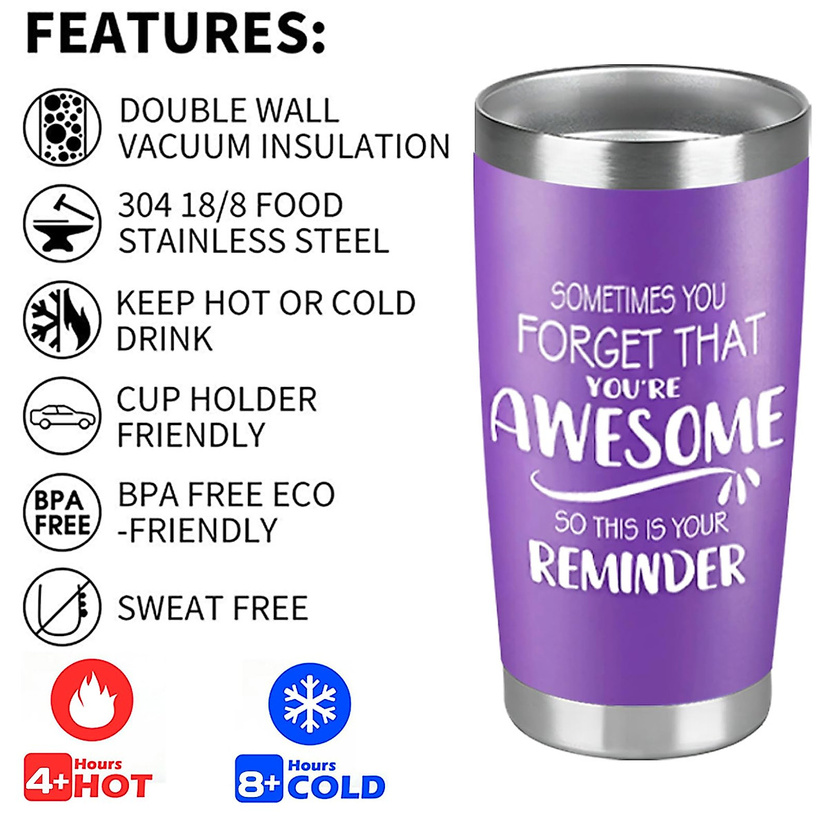 Gifts for Mom From Daughter Son - Mothers Day Birthday Gifts for Women - Sometimes You Forget You Are Awesome - Inspirational Mug Birthday Gift for Mom, Grandma from Daughter Son - 20 Oz Tumbler