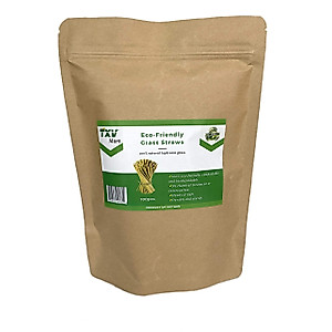 TXV Mart Eco-Friendly Disposable Party Grass Straws Drinking 100% Natural, Biodegradable, and Compostable (Pack of 100)