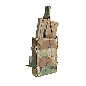 EXCELLENT ELITE SPANKER Tactical Molle Single/Double Open-Top Mag Pouch for M4 M14 M16 AR15 G36 Magazine (A Single-Multicam)