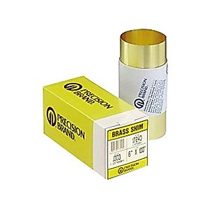 Precision Brand 17SX2 Brass Shim Stock, 6″ x 60″ Roll, 260 Alloy Brass, 0.002″