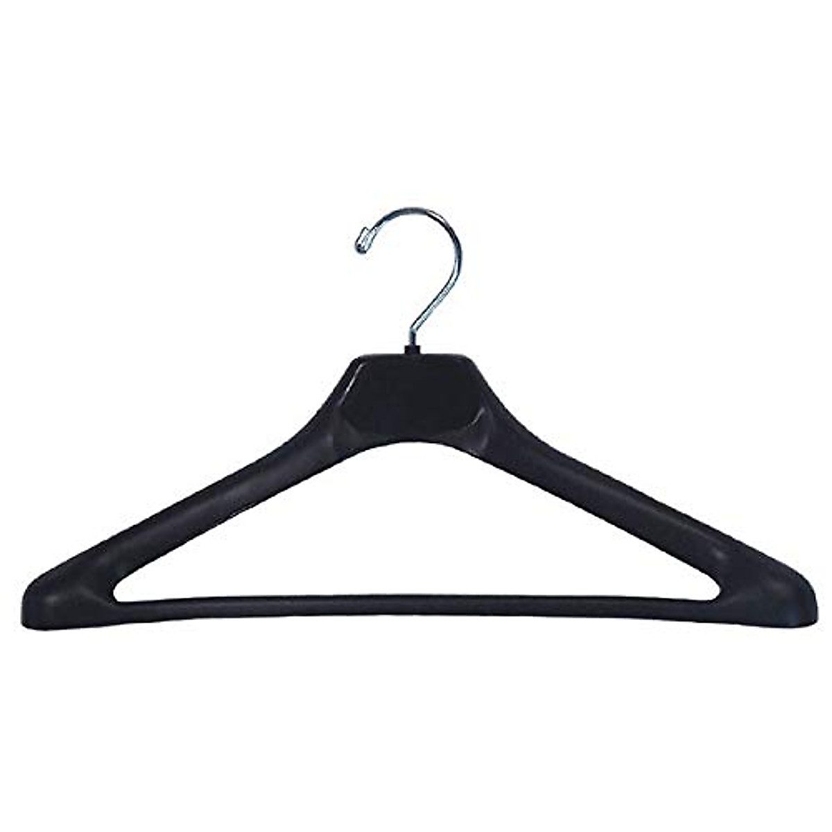NAHANCO H90 19" Plastic Concave Suit Hanger with Extra Wide Shoulders, Black (Pack of 50)