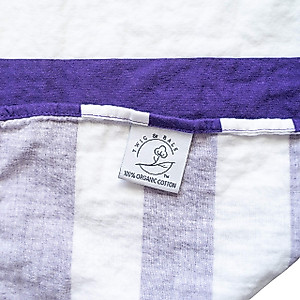 TWIG & BALE Evanston Illinois Northwestern Baby Blanket Organic Cotton Muslin Swaddle Blanket - 47" x 43" - Fans of Northwestern Wildcats Baby Gift for Boys Girls Newborn Receiving