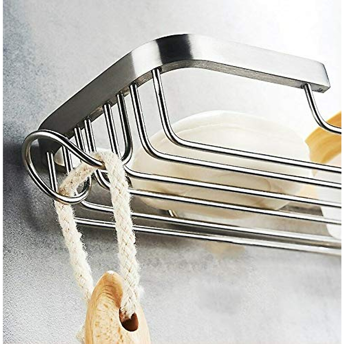 housebest Wall Mounted Brushed Nickel Shower Caddy Bath Organizer Storage Basket Soap Dish Holder Hooks Stainless Steel Shampoo, Conditioner Bathroom Accessories