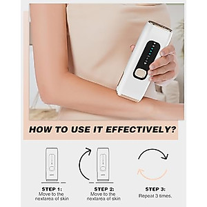 IPL Laser Hair Removal Device for Women Men at Home, Upgraded to 999,900 Flashes Permanent for Facial Legs Arms Bikini Line Whole Body Treatment (White)