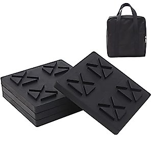 Homeon Wheels RV Leveling Block Flex Pads,Rubber RV Mat Apply to Uneven sufaces for Leveling Blocks & stabilizer,Black(8.5” x 8.5”)