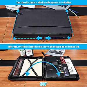 Art Portfolio Bag, IMAGE 23.6 in *17.7 in *3.14 in Black Art Carrying Storage Case, Waterproof Drawing board Bag with Shoulder Strap and Hidden Buckle for Artwork, Sketching and Drawing