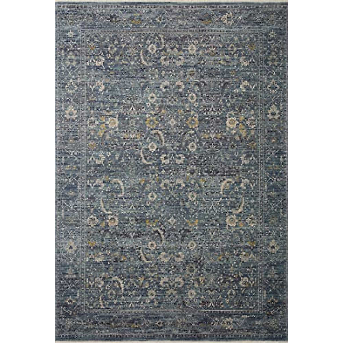 Loloi Jean Stoffer x Bradbury Collection, Ocean & Gold, 10'-0" x 14'-0" Area Rug – Modern & Traditional Area Rugs for Living Room Bedroom Entryway & Hallway No Shed High Traffic Area Decor Rug