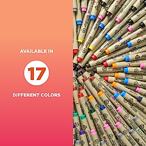 SAKURA Pigma Micron Fineliner Pens - Archival Black and Colored Ink Pens - Pens for Writing, Drawing, or Journaling - Black and Assorted Colored Ink - 01 Point Size - 6 Pack