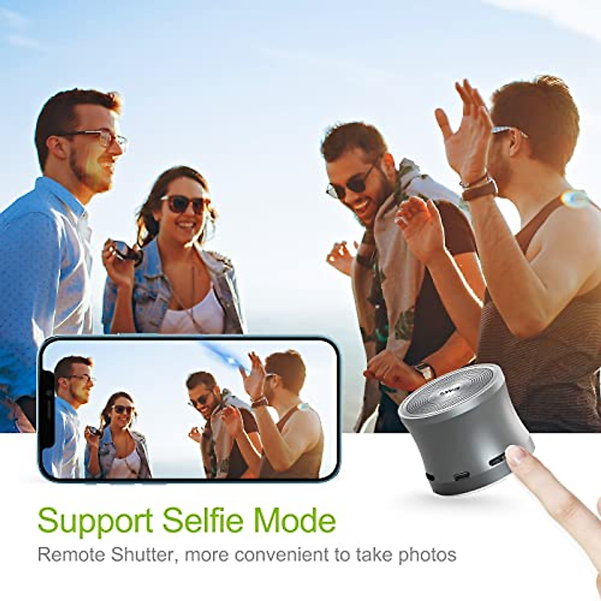 EWA A109mini Bluetooth Speaker with bass Radiator, Enhanced Impactive Bass, Portable Loud Speaker, Perfect Travel Wireless Speaker for Home, Hiking and More (Gray)