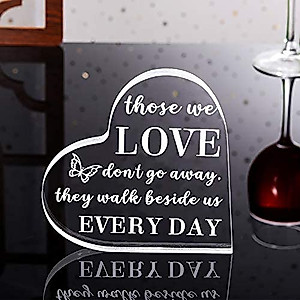 Acrylic Sympathy Gift Loss Gifts Bereavement Acrylic Heart Memorial Gift Sympathy Table Decorations Sympathy Condolence Gift for Loss of Loved One Table Centerpieces Remembrance (6 x 6 x 0.6 Inch)