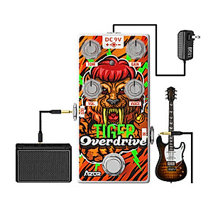 AZOR Overdrive Guitar Pedal, Analog Tiger Drive Effect Pedal for Electric Guitar True Bypass