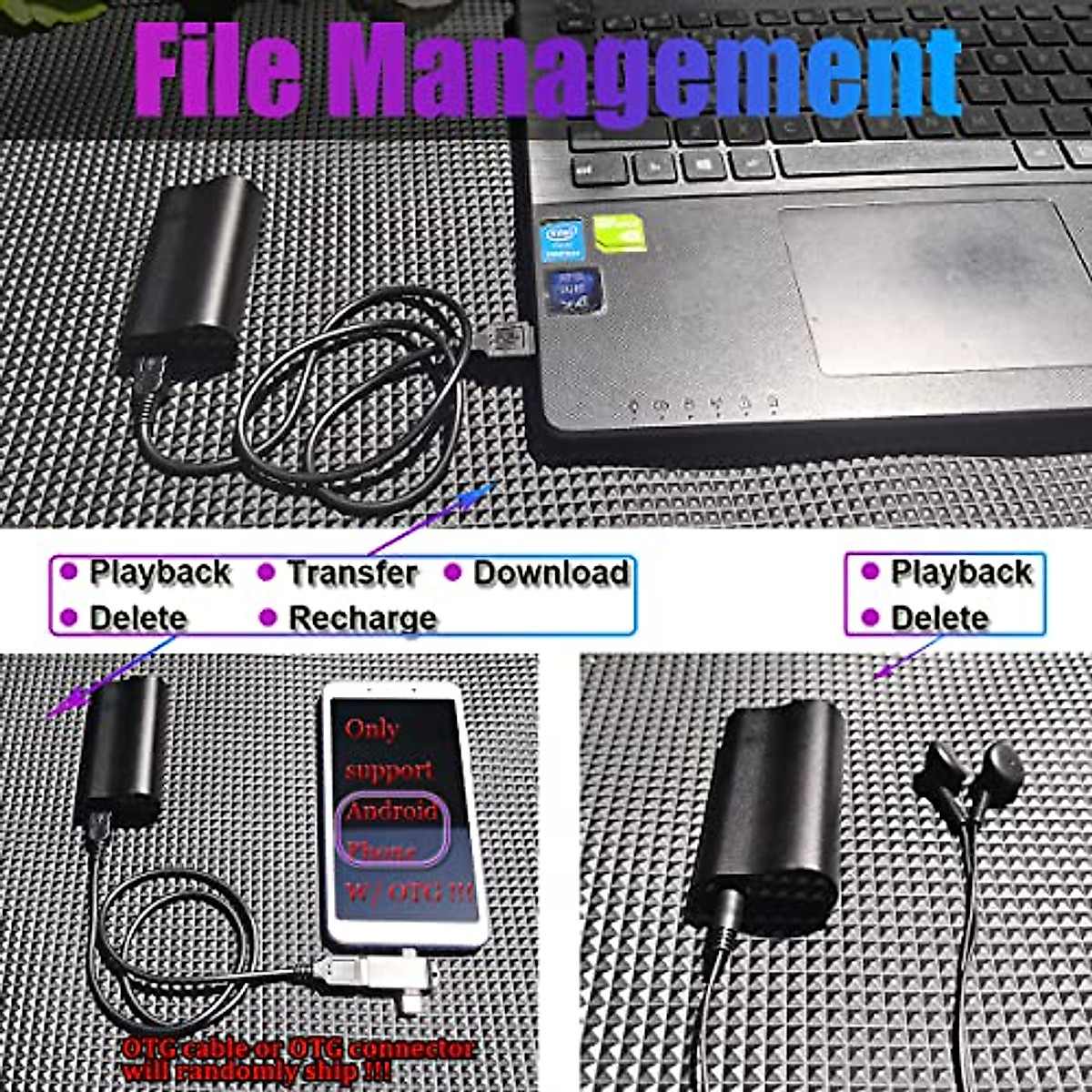 64GB+16GB Voice Recorder, Magnetic Voice Activated Recorder with 720 Hours Recording Capacity Small Voice Recorder Device with 500 Hours Battery Time - by Pverandio