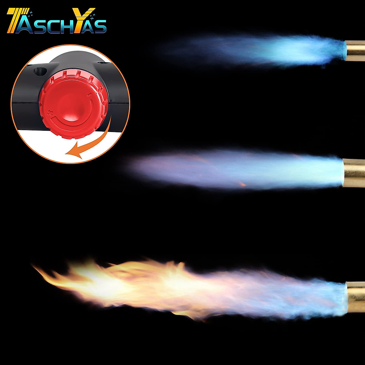 POWERFUL Grill Gun Propane Torch - Taschyas Kitchen Blow Torch for Cooking - Flame Thrower Fire Gun - Sous Vide Torch - Charcoal Lighter - Culinary Kitchen Grilling BBQ Searing Steak(Not Include Fuel)