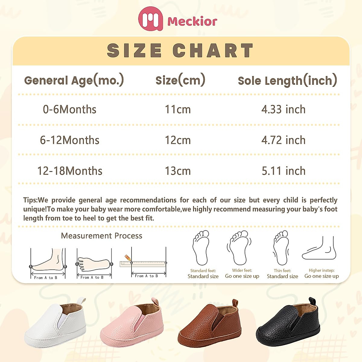 Meckior Infant Baby Girls Boys Canvas Shoes Soft Sole Toddler Slip-On Crib Moccasins Casual Sneaker Austin Boy's Flat Lazy Loafers First Walkers Shoe A/White