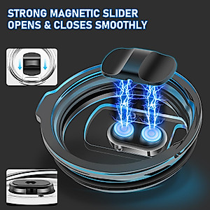 Banzk 30 oz Tumbler Lid, with Magnetic Slider Switch Replacement Lids Compatible for YETI 30 oz Tumbler, 14 oz Mug and 35 oz Straw Mug, New Upgrade Travel Spill Proof Cup Lids Covers, BPA Free