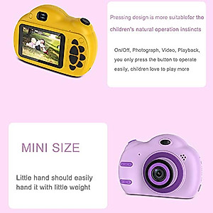 Mini Digital Camera Child Camera Toy Cartoon Video Recorder Can Shoot Camera 1080P 8MP Camera,Purple,16GB