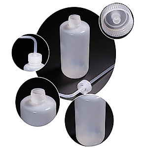 2Pcs 150ml Plastic Safety Wash Bottle Translucent Plastic Squeeze Measuring Bottle Narrow Mouth Empty Bent Tip Storage Containers For Gardening Lab Tattoo (150ml/5oz)