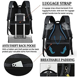 Laptop Backpack 17.3 Inch TSA Friendly Travel Backpack for Men Women, Laptop Case 14 Inch Waterproof Laptop Sleeve with Portable Handle