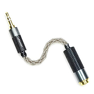 GUCraftsman 3.5mm Stereo Male to 4.4mm Balanced Female Portable Headphone Adapter Cable 6N Single Crystal Silver Headphone Jack Convert Cable for Audio Players with 3.5mm Ports