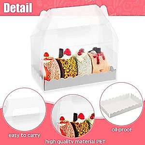 25 Pack Clear Gable Bakery Gift Boxes with Cardboard Candy Treat Gift Box Gable Boxes Clear Boxes for Favors Treat Party Cookie Pastry Cupcake Dessert Birthday Christmas Birthday, 6.3 x 3.6 x 3.6 Inch