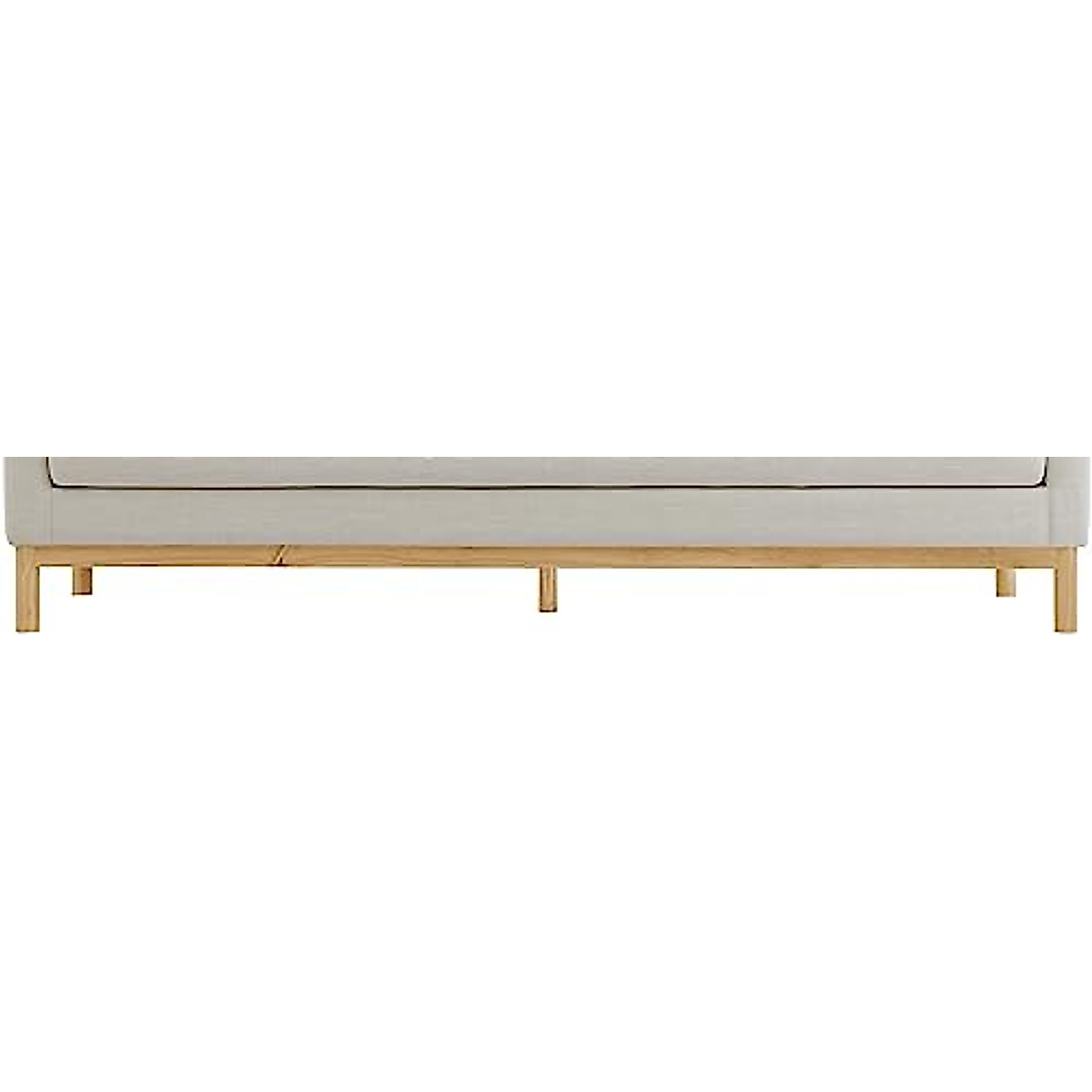 Meridian Furniture 157Beige-S Langham Collection Mid-Century Modern Linen Textured Fabric Upholstered Sofa, Beige Linen Textured Fabric, Natural Finish Wood Base, 89.5" W x 33.5" D x 33" H, Beige