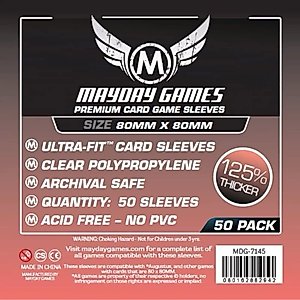 Medium Square Sleeves (80x80mm) - 50 Premium